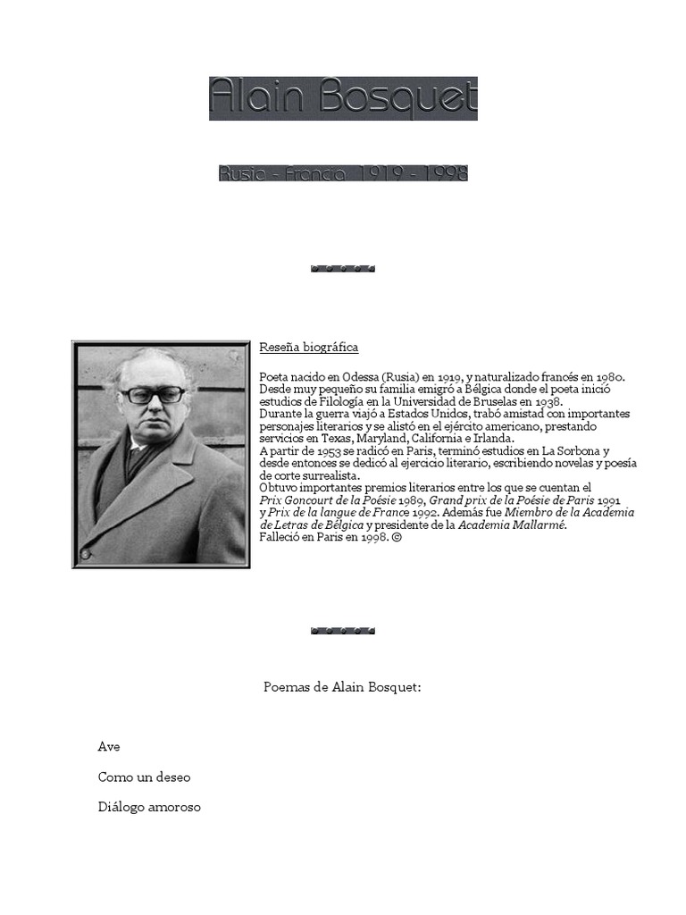 Alain Bosquet | PDF