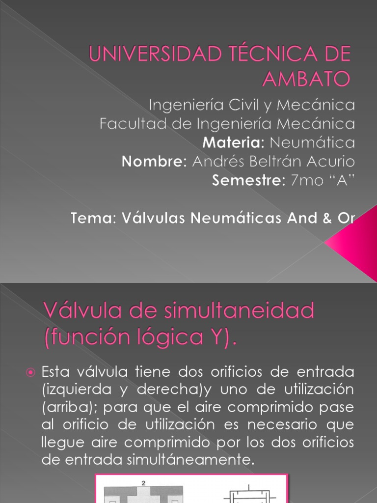 Válvulas Lógicas Neumaticas | PDF