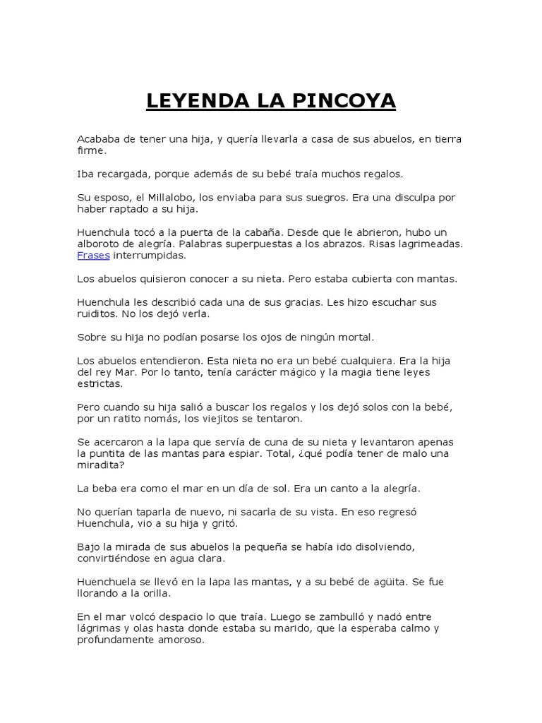 Leyenda La Pincoya 1 | PDF | Ocio