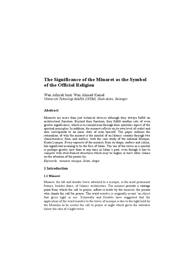 Minarets: Symbols of Islamic Identity | PDF | Mosque | Muhammad