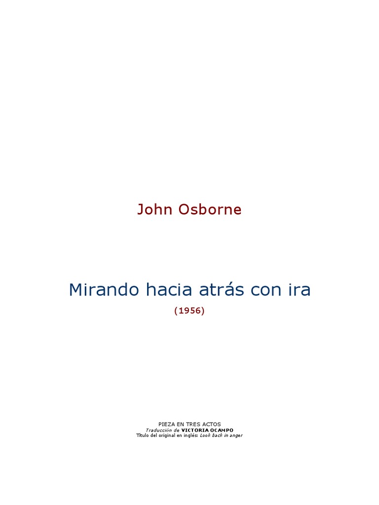 OSBORNE JOHN - Mirando Hacia Atras Con Ira | PDF | Diablo