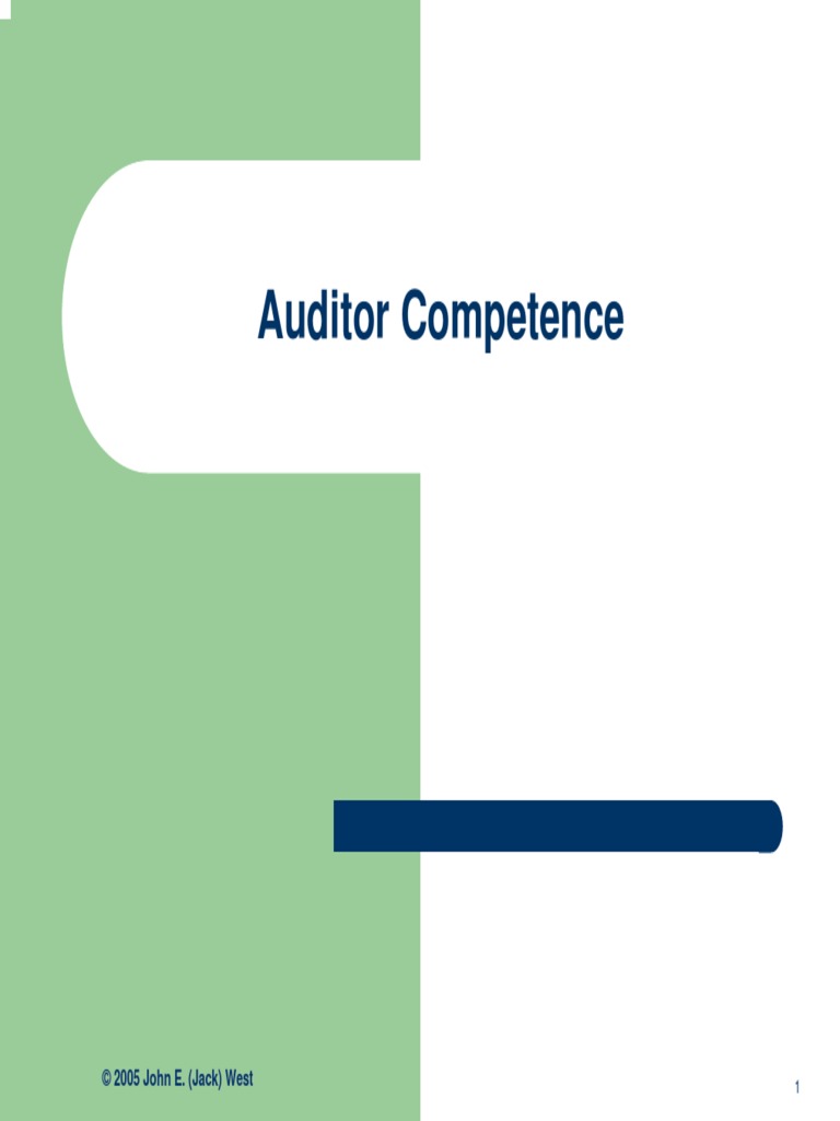 Auditor Competence | PDF | Iso 9000 | Audit