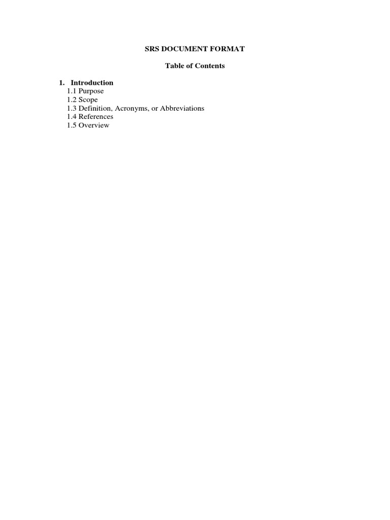 SRS Document Overview and Scope | PDF | Career & Growth | Foreign ...