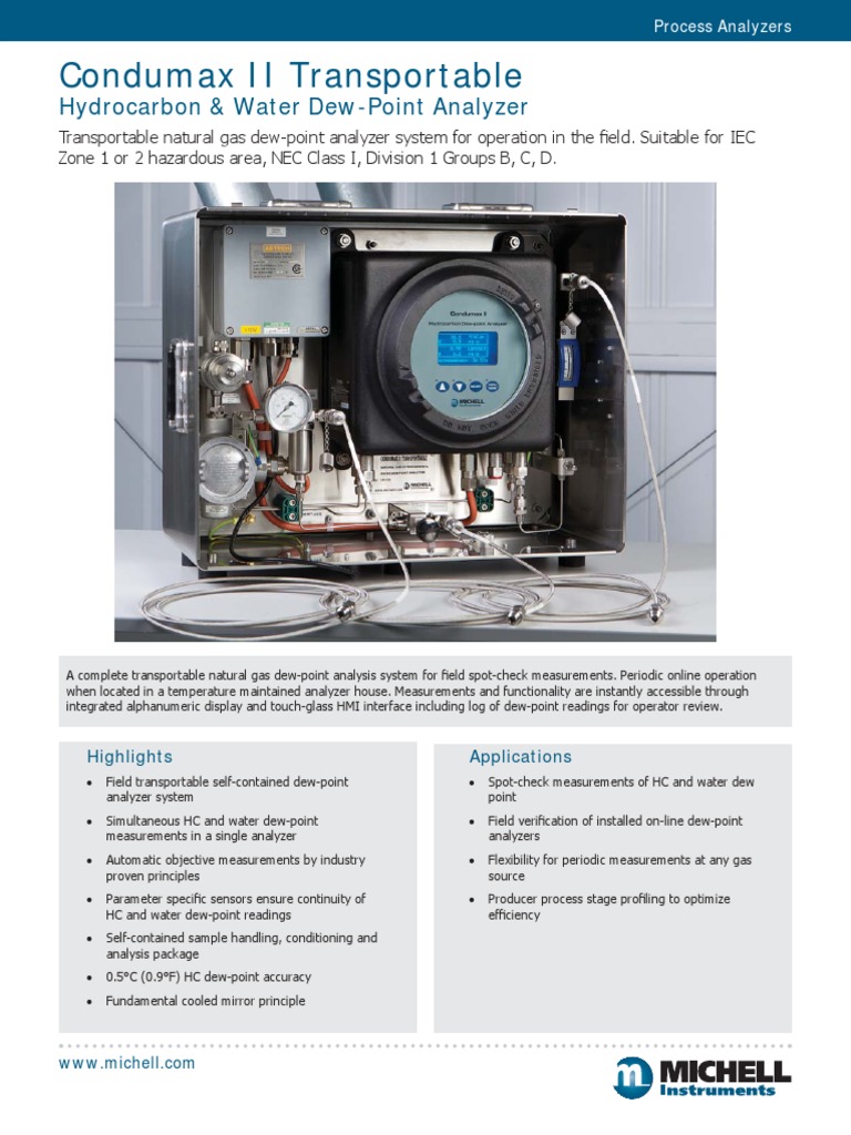 Condumax II Transportable 97149 US Datasheet-V1 | PDF | Natural Gas | Valve