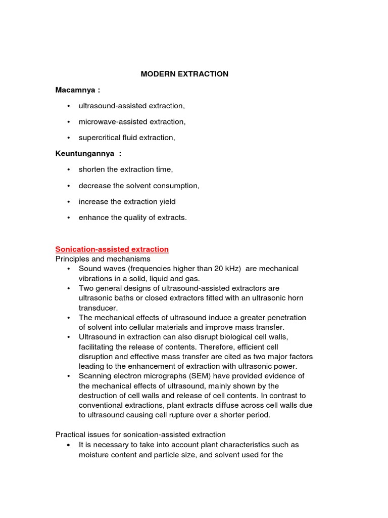 Modern Extraction 18 Des 14 | PDF | Supercritical Fluid | Solvent