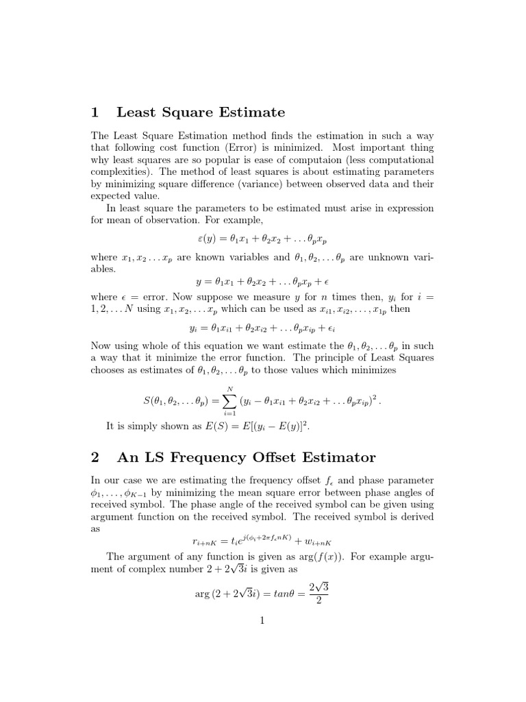 Least Square | PDF | Least Squares | Errors And Residuals