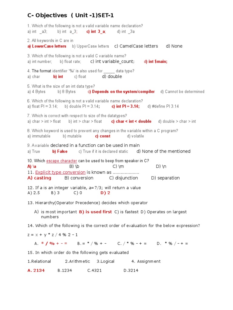 C Mcqs Pdf Pointer Computer Programming C Programming Language 9761