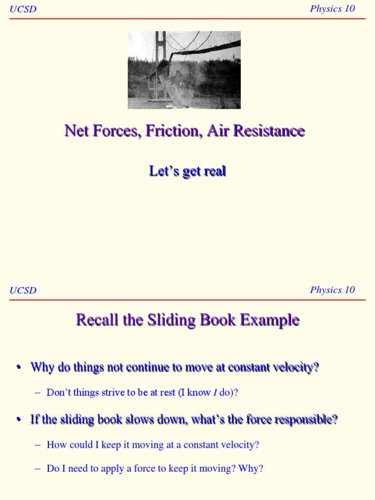 Net Forces, Friction, Air Resistance: Let's Get Real | PDF | Drag ...