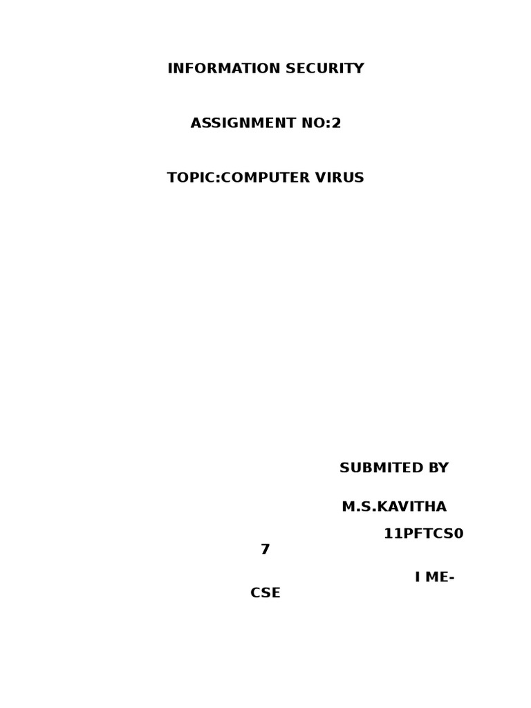 20 Common Types of Computer Viruses and Other Malicious Programs | PDF ...