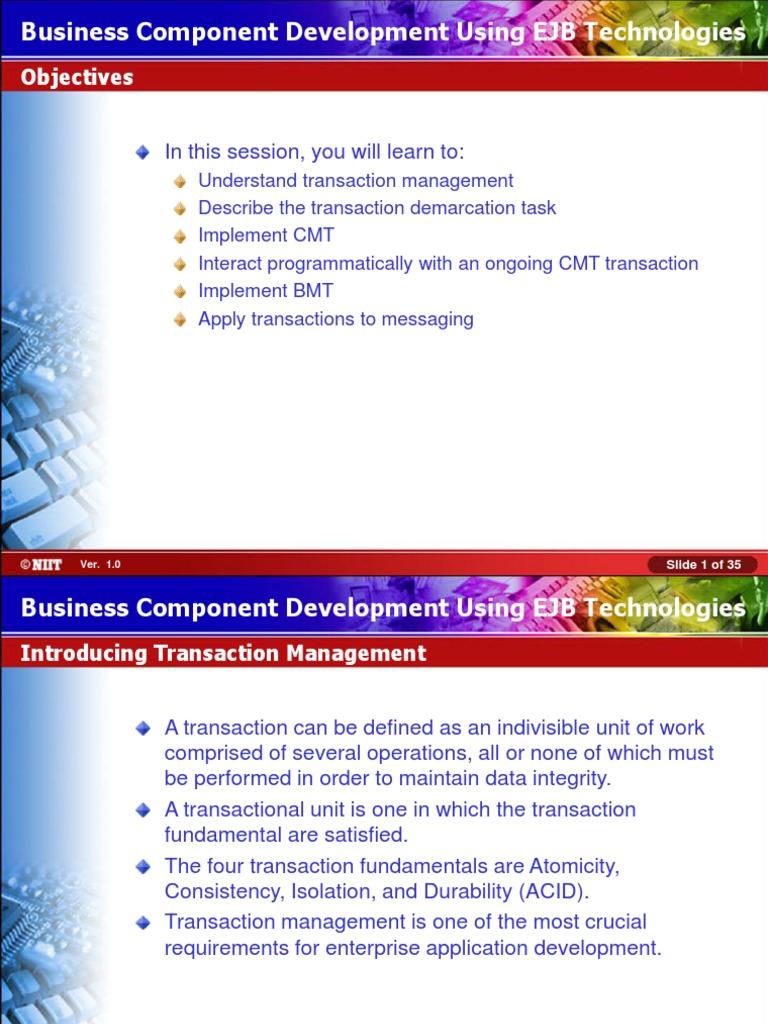 BCD Session 16 | PDF | Enterprise Java Beans | Database Transaction