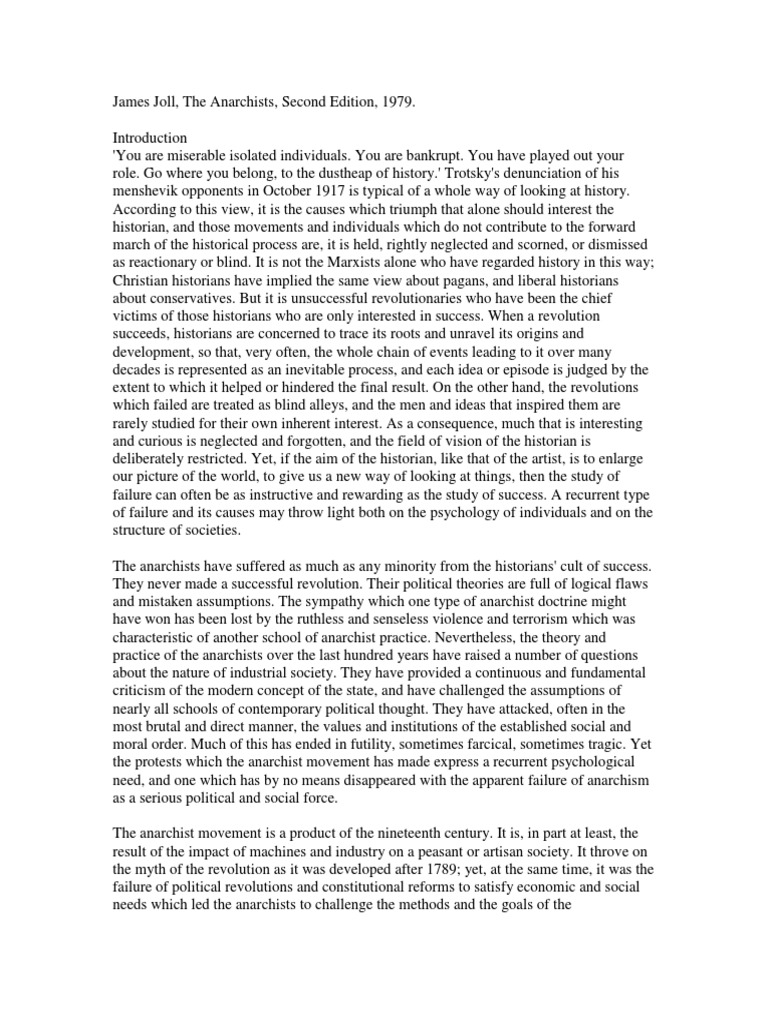 James Joll-The Anarchists | PDF | Anarchism | Jean Jacques Rousseau