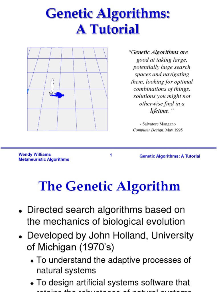 Genetic Algorithms: A Tutorial | PDF | Genetic Algorithm | Metaheuristic