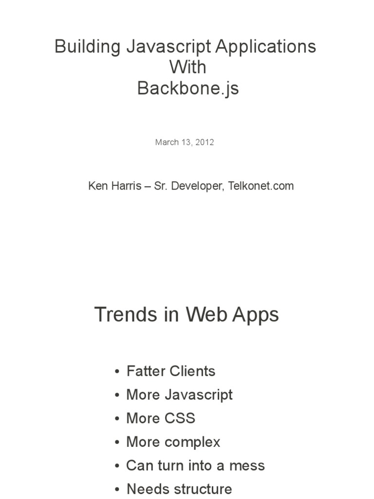 Building Backbone - Js | PDF | Model–View–Controller | Java Script