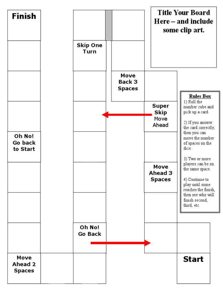 Title Your Board Here - and Include Some Clip Art. Finish: Skip One ...