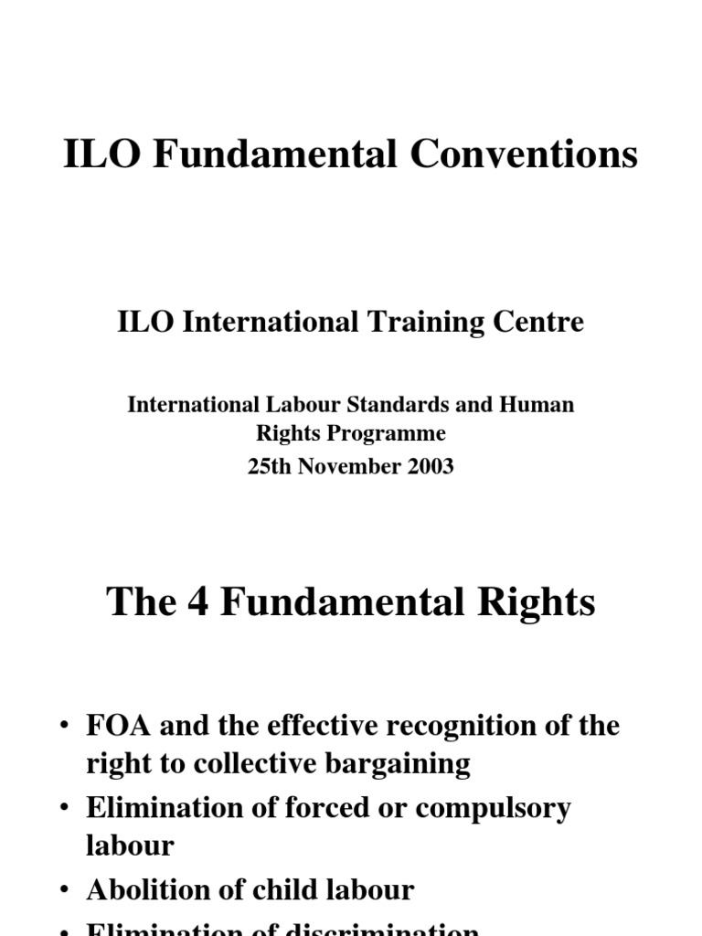 ILO Fundamental Conventions: ILO International Training Centre | PDF ...