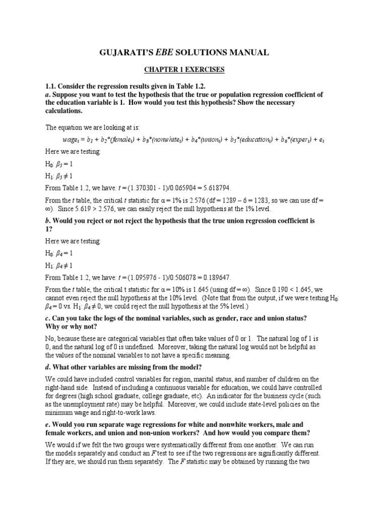 Econometrics By Example Solution Pdf Coefficient Of Determination