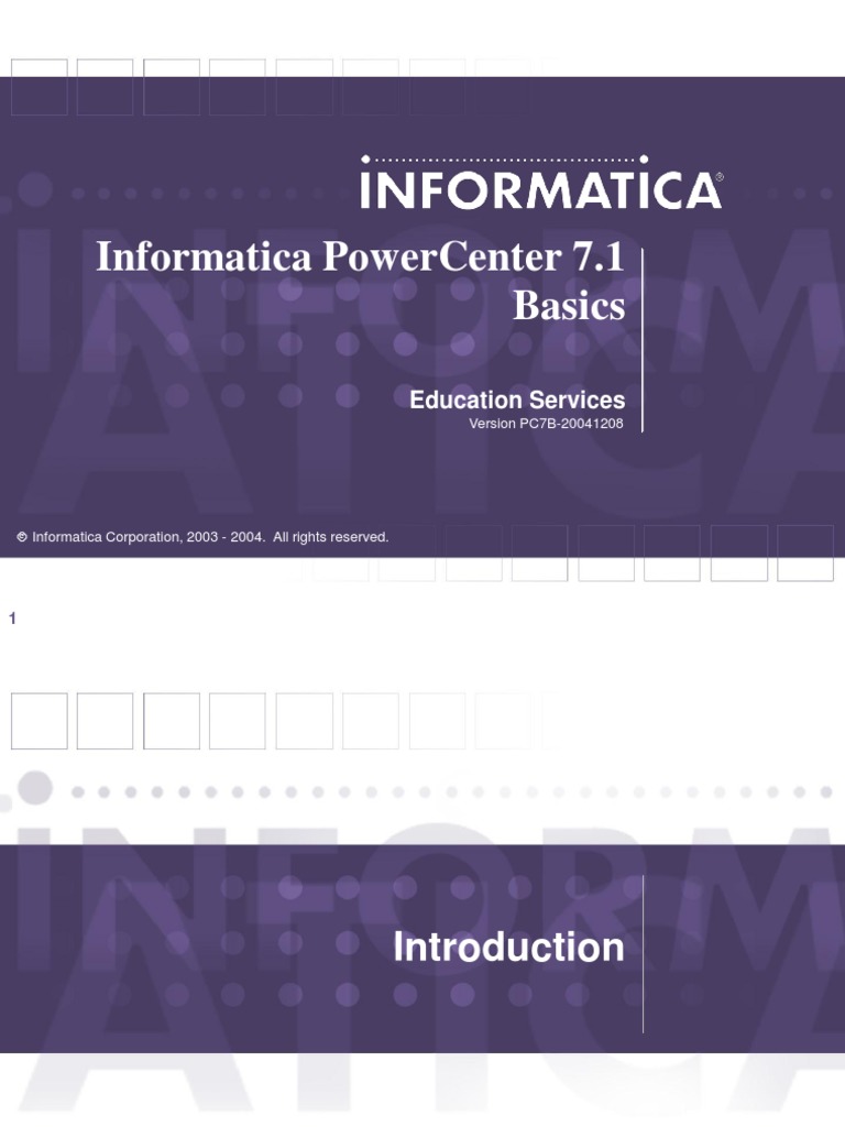 Informatica Powercenter 7.1 Basics: Education Services | PDF ...