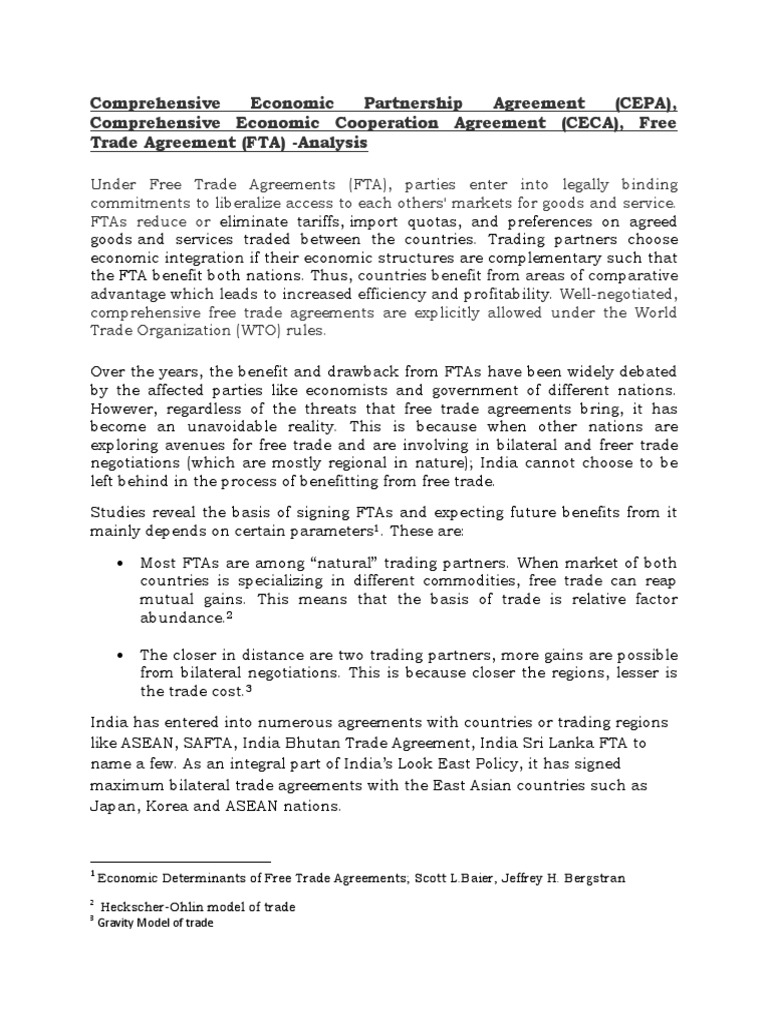 Comprehensive Economic Partnership Agreement (CEPA), Comprehensive ...