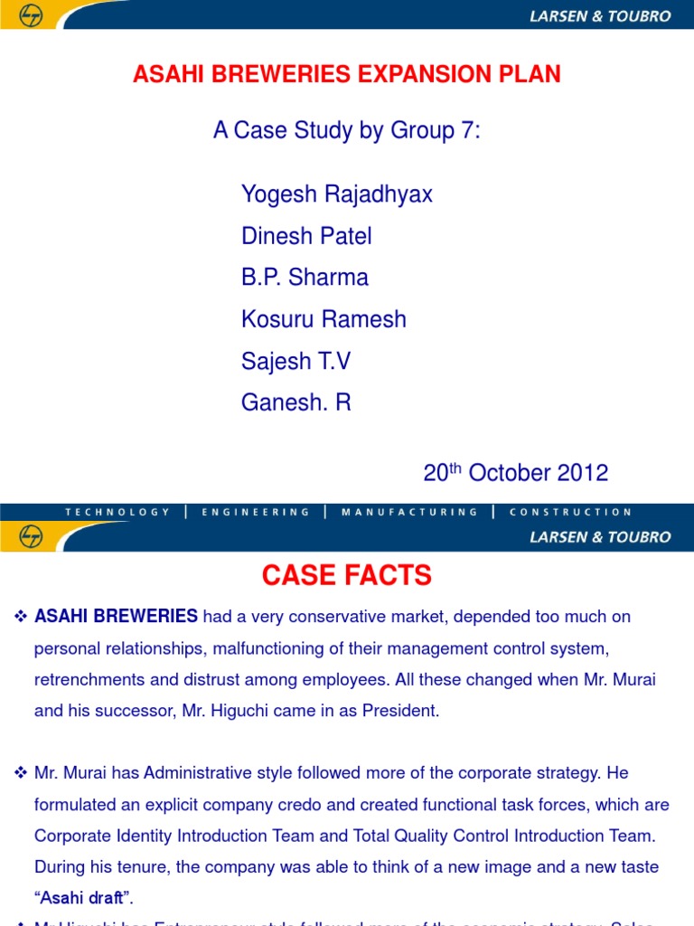 Asahi Breweries, Case Study - Group 7 | PDF | Supply Chain | Equity (Finance)