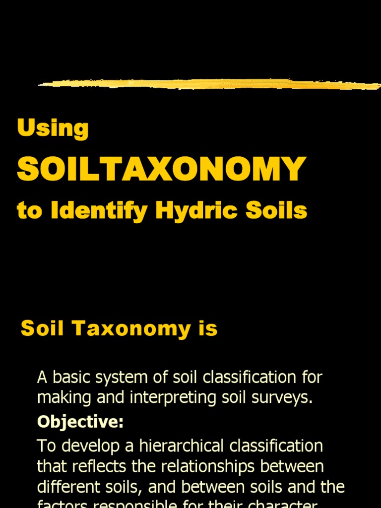 Using To Identify Hydric Soils: Soiltaxonomy | PDF | Soil | Geomorphology