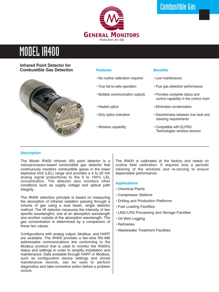 IR400 Data Sheet | PDF | Infrared | Energy And Resource