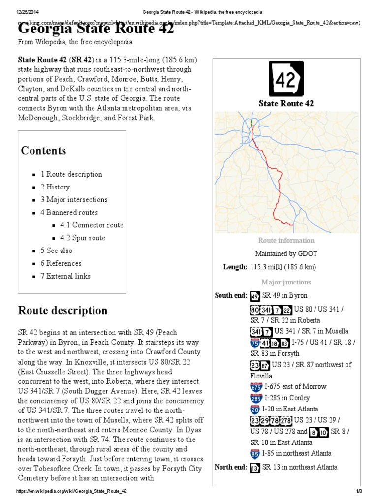 Georgia State Route 42 Overview | PDF | Road Transport | Road ...