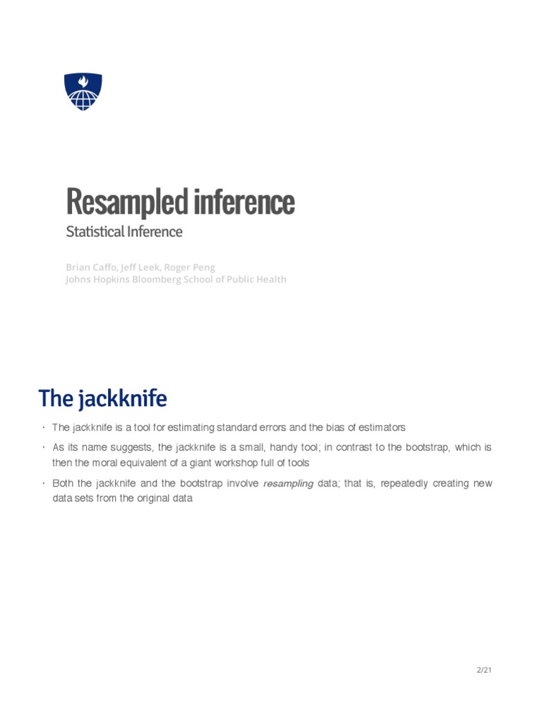 Resampled Inference Resampled Inference Pdf Bootstrapping Statistics Resampling Statistics