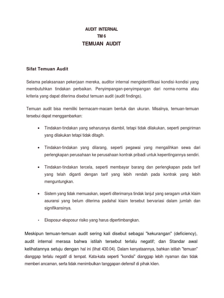 Temuan Audit | PDF