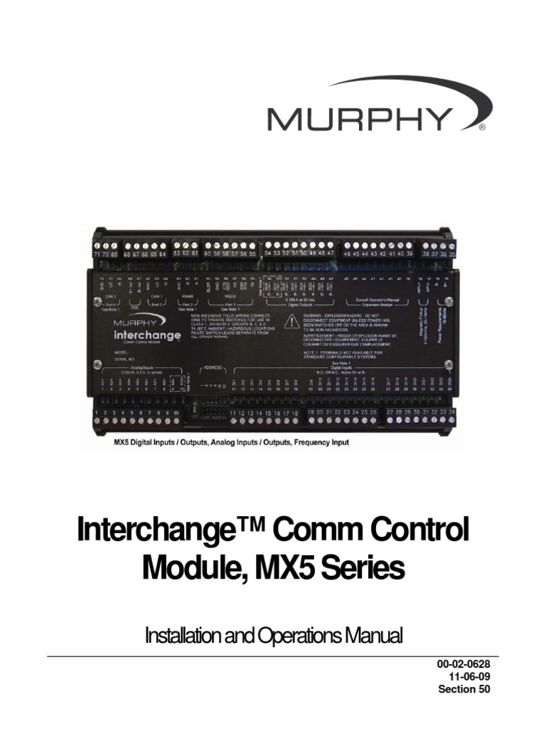 Interchange™ Comm Control Module, MX5 Series: Installation and ...
