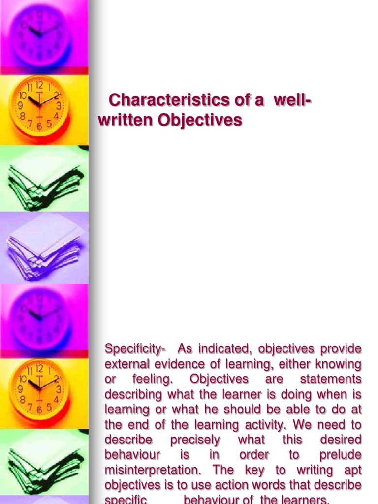 Characteristics of A Well-Written Objectives | PDF | Educational ...