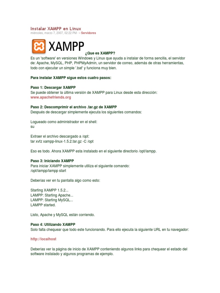 Xampp para Linux | PDF | Servidor HTTP Apache | Php