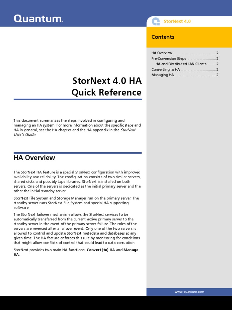 StorNext 4.0 HA Configuration Guide | PDF | Server (Computing ...