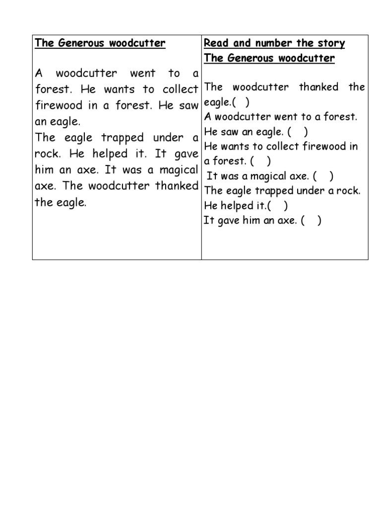 The Generous Woodcutter's Tale | PDF