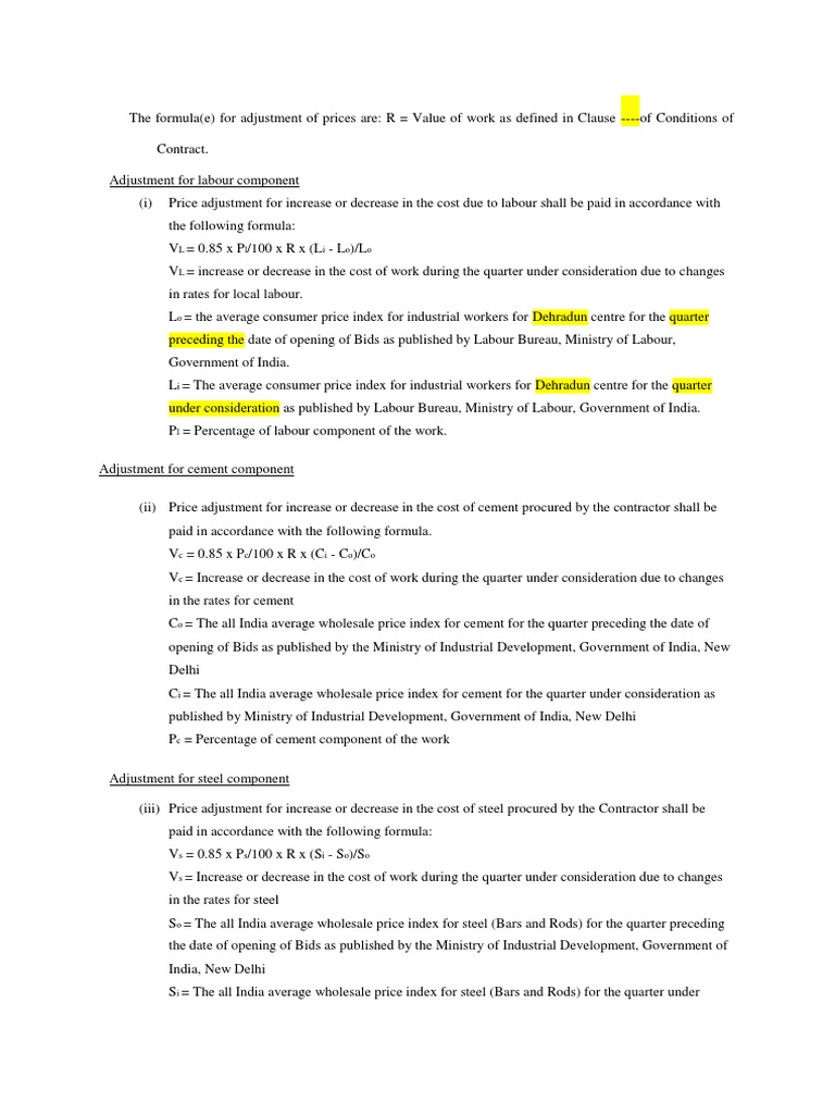 Escalation Formula | Prices | Economies