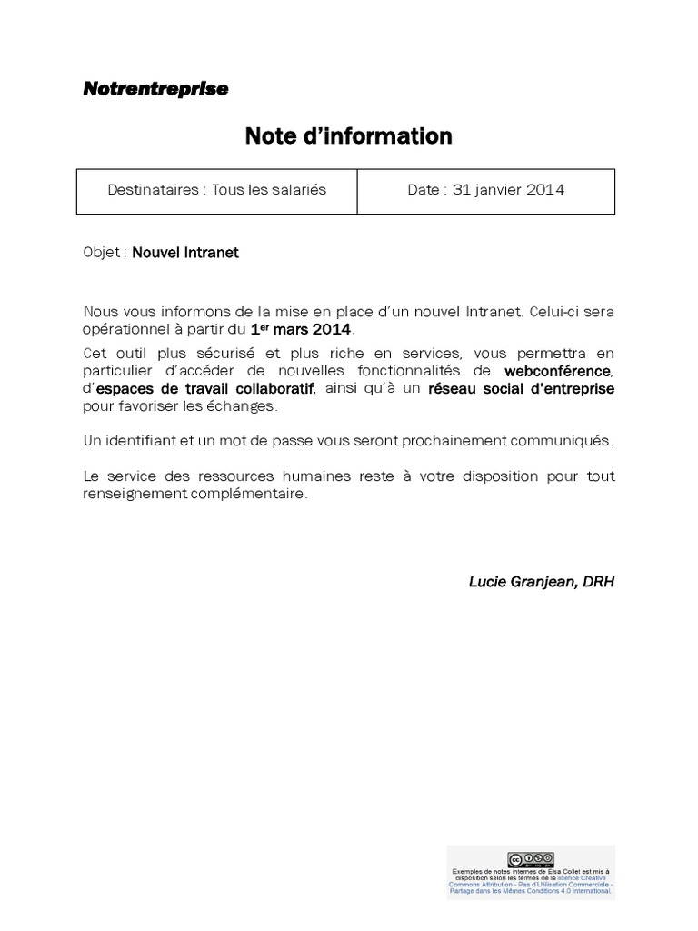 Exemple Note Interne Notrentreprise | PDF | Cigarette | Nicotine