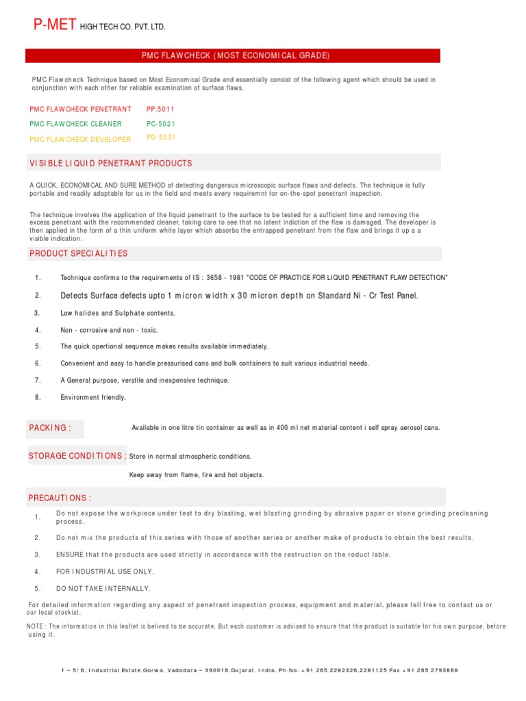 Flaw Check | Download Free PDF | Industries | Chemistry