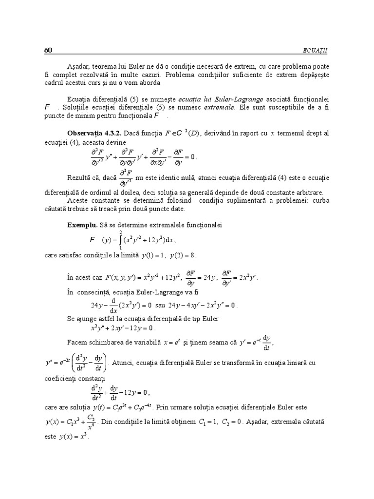 Analiza Matematica - Elemente de Calcul Variational II | PDF