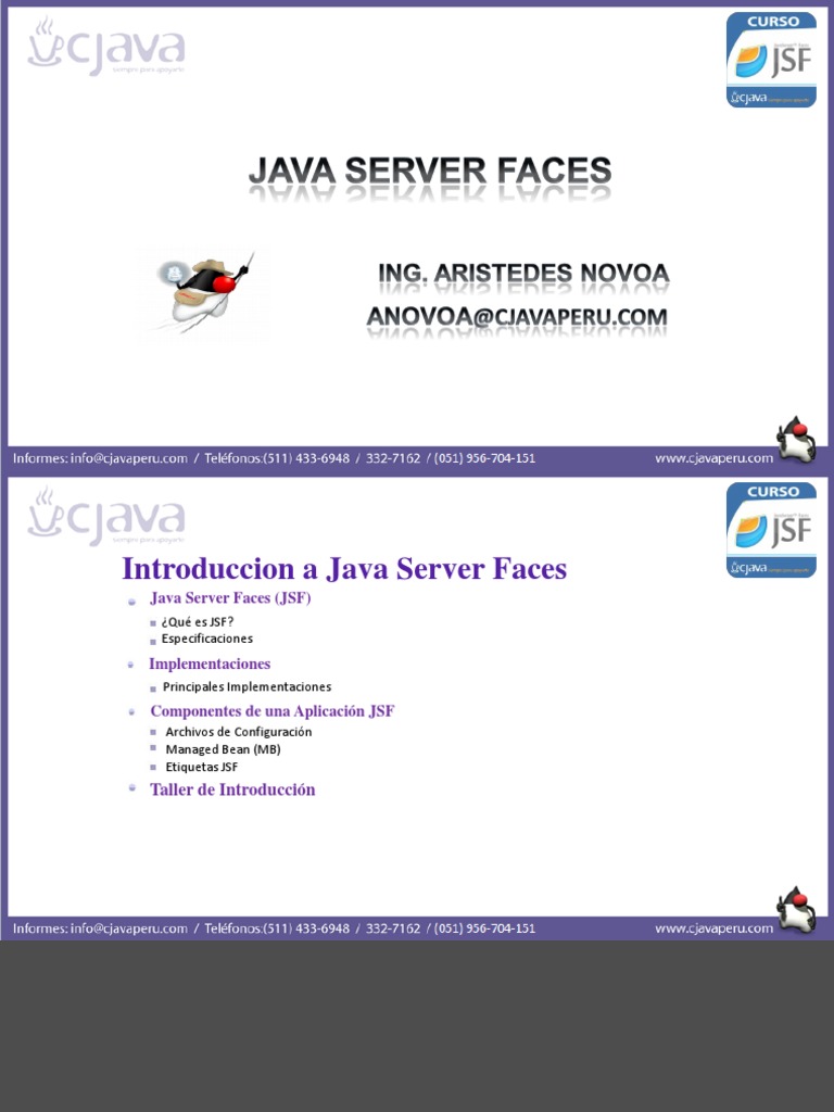 Introducción JSF | Descargar gratis PDF | Caras del servidor Java | Páginas del servidor Java