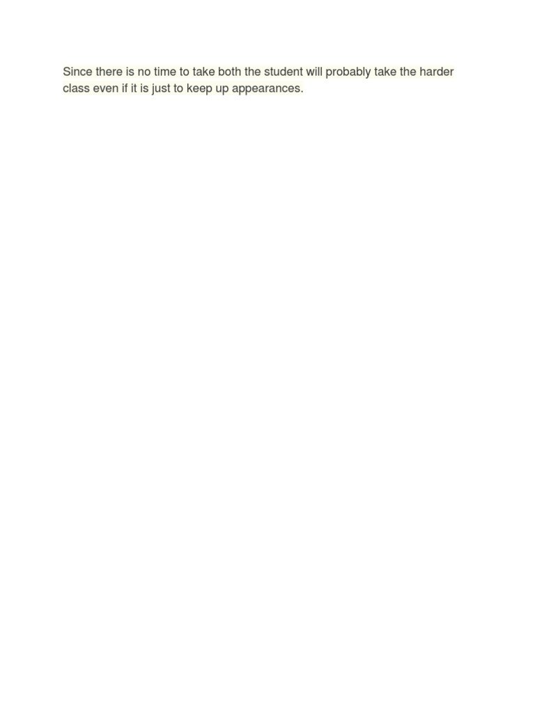 Choosing Between Harder Classes | PDF