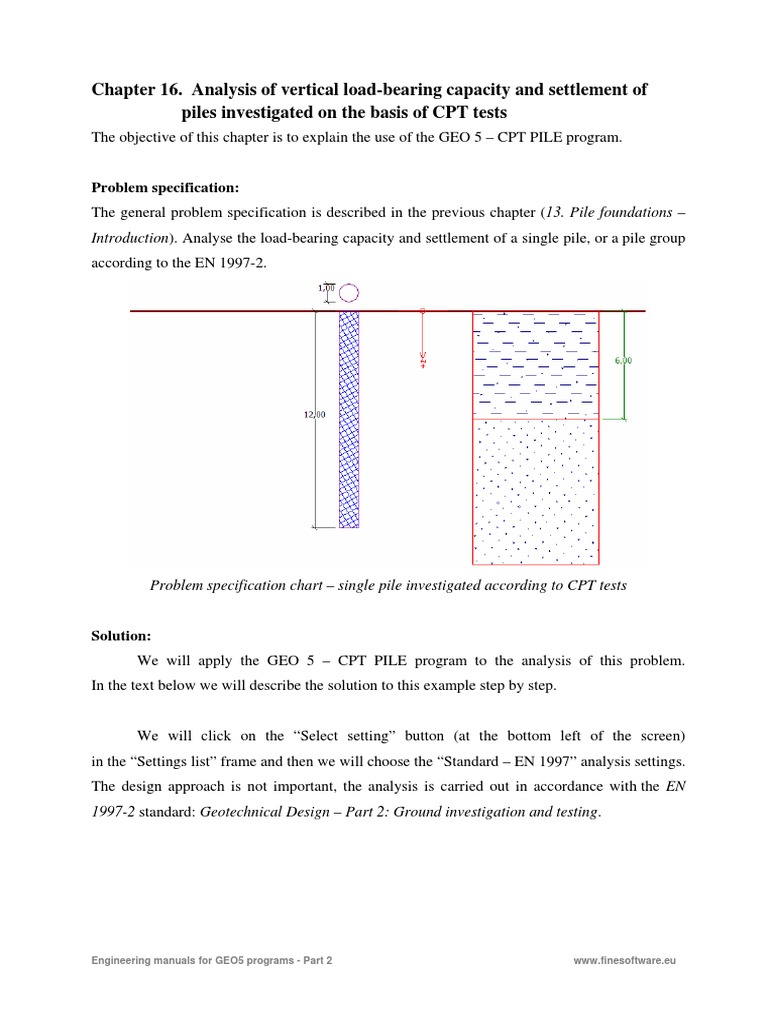 16 Analysis of Vertical Load Bearing Capacity and Settlement CPT | PDF ...