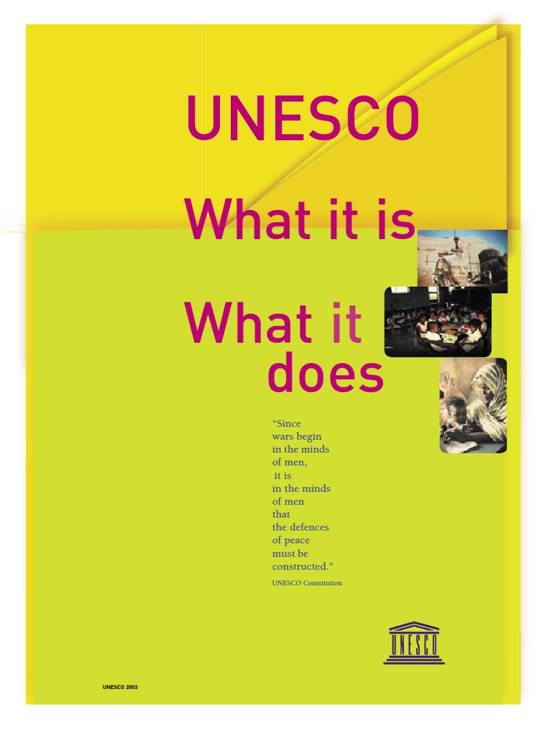 Unesco: What It Is What Does | PDF | Unesco | Literacy