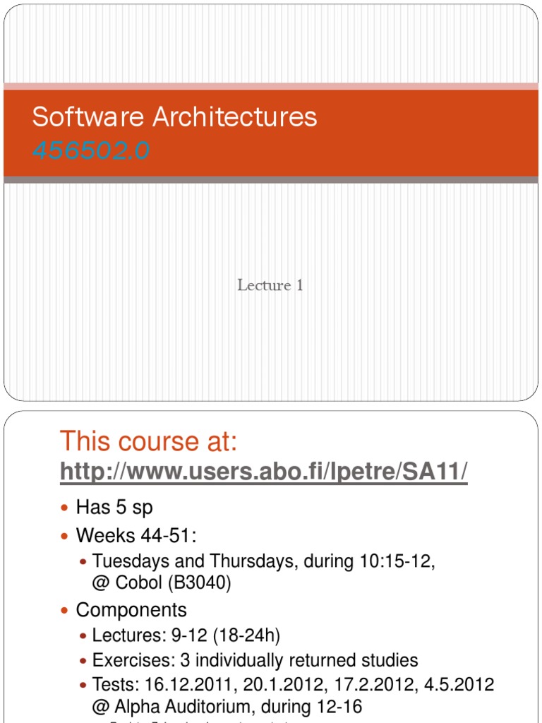 Software Architectures 456502.0 | PDF | Scheduling (Computing ...