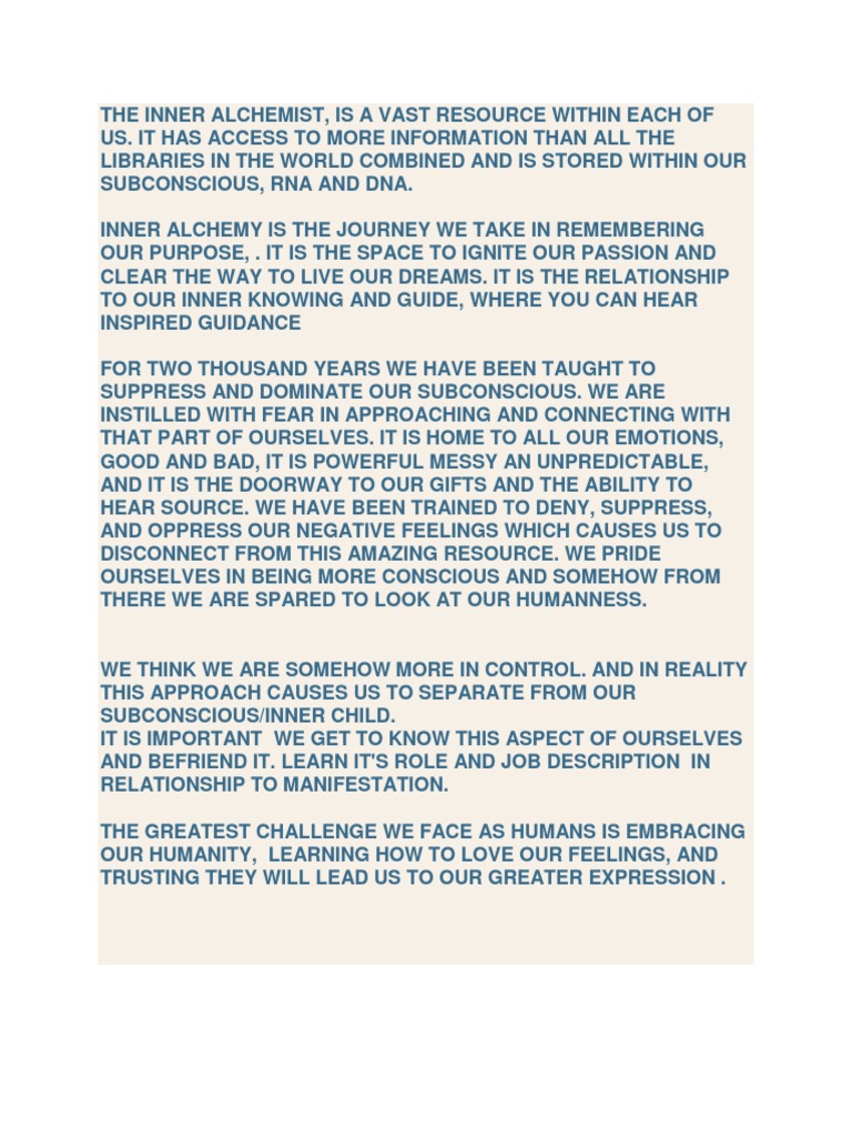 The Inner Alchemist | PDF | Self | Alchemy