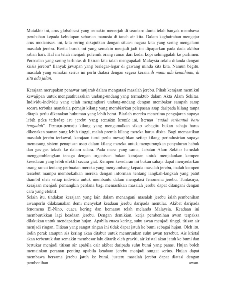 Karangan Jerebu | PDF