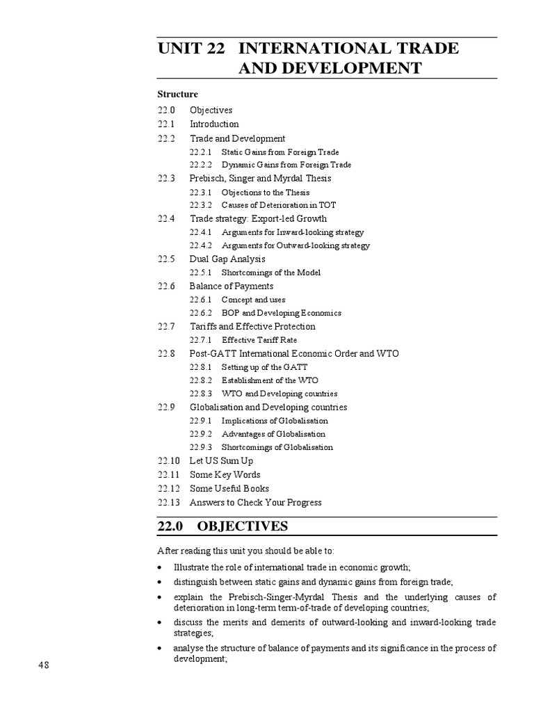 Trade and Theory of Development IGNOU | PDF | Current Account ...