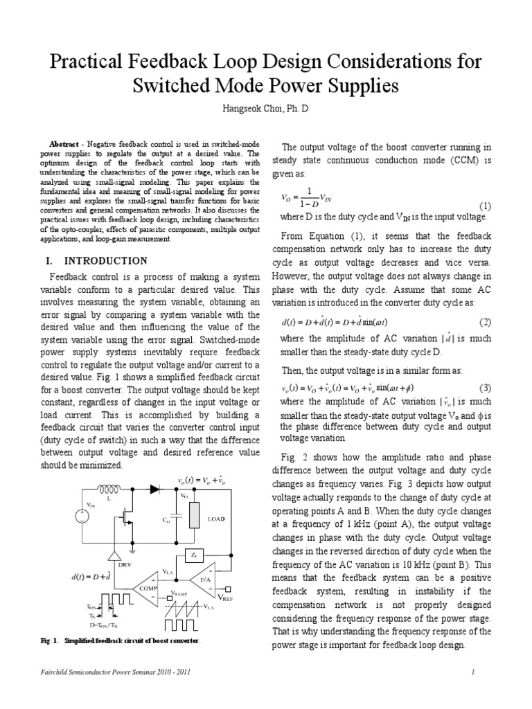 Practical Feedback Loop Design Considerations For Switched Mode Power Supplies | PDF