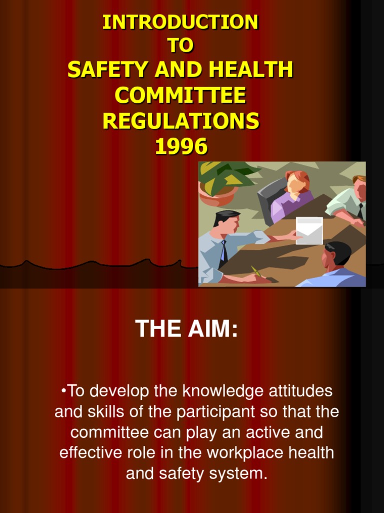 Safety and Health Committee OSHA 1994. Safety and Health Officer SHO ...