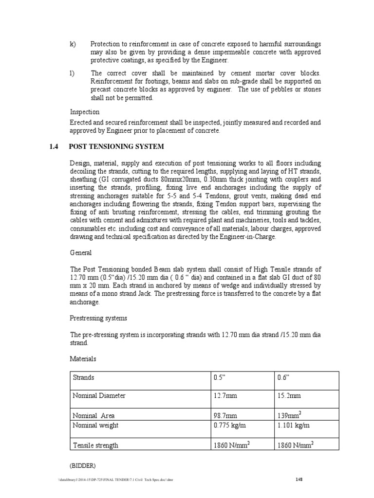 Post Tensioning System | PDF | Prestressed Concrete | Concrete