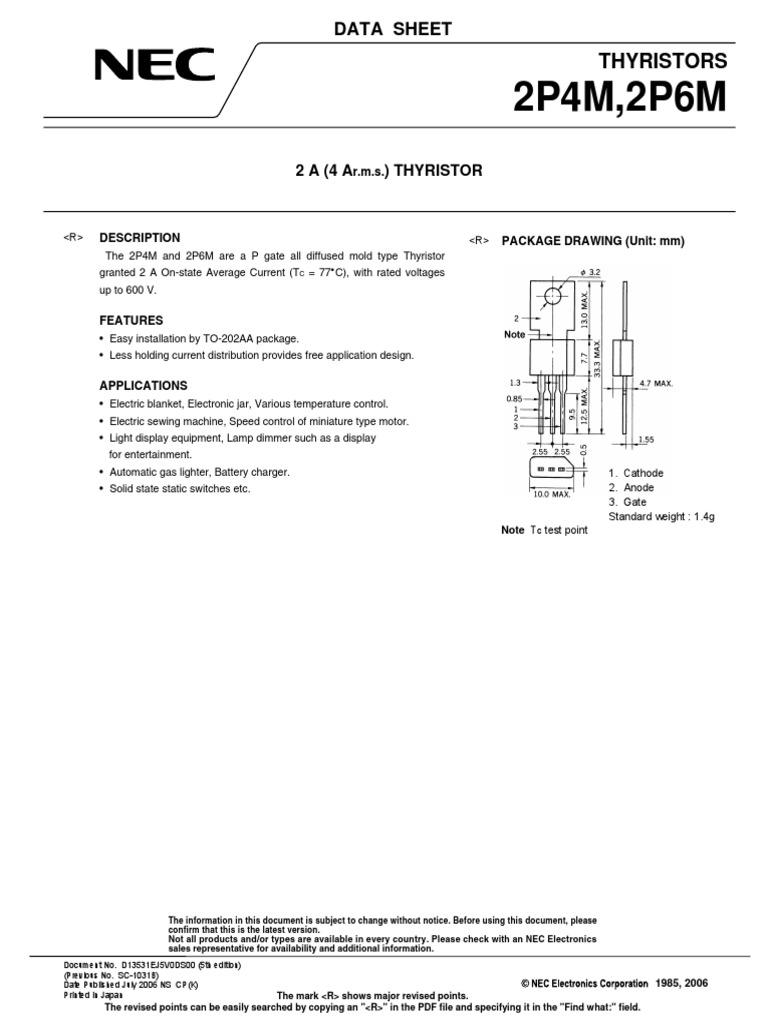 2P4M Thyristor | PDF | Quality (Business) | Safety