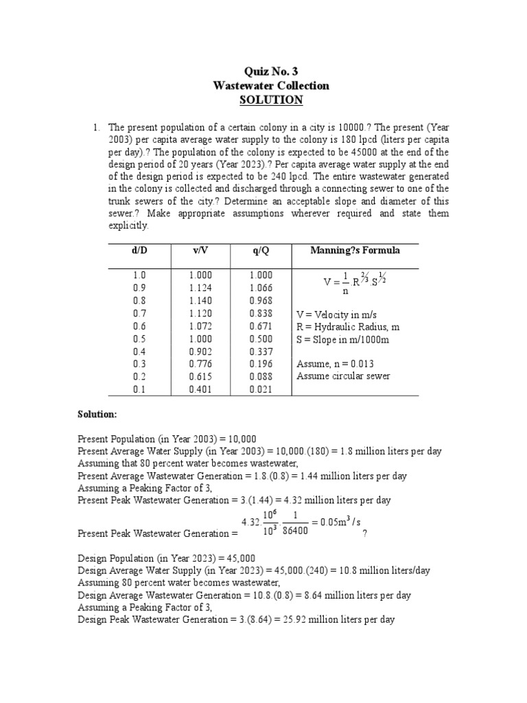 Sewer Line Design | PDF | Sanitary Sewer | Hydrology